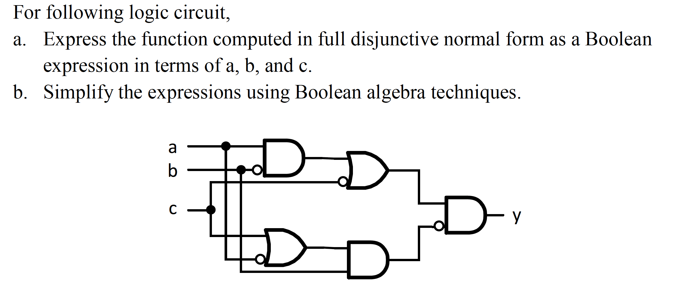 Solved For Following Logic Circuit A Express The Function