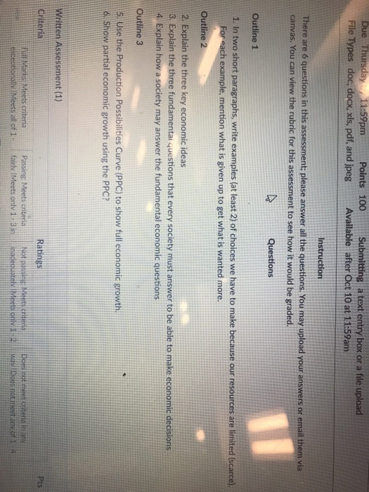 Solved Due Thursd 11:59pm Points 100 Submitting a text entry | Chegg.com