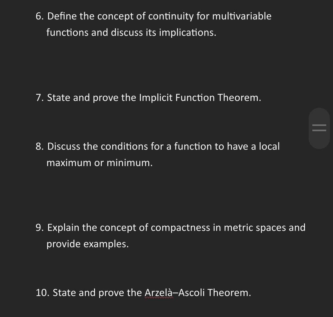 Solved 6. Define the concept of continuity for multivariable | Chegg.com