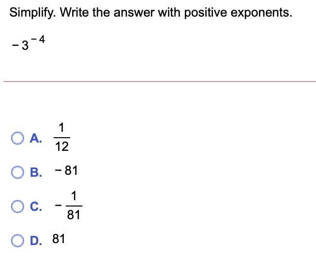 Solved Simplify. Write the answer with positive exponents. | Chegg.com