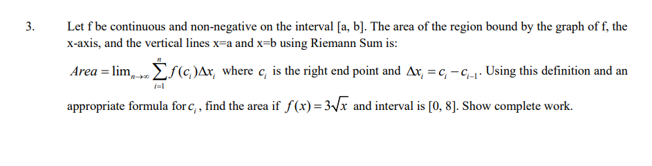 Solved Let f be continuous and non-negative on the interval | Chegg.com