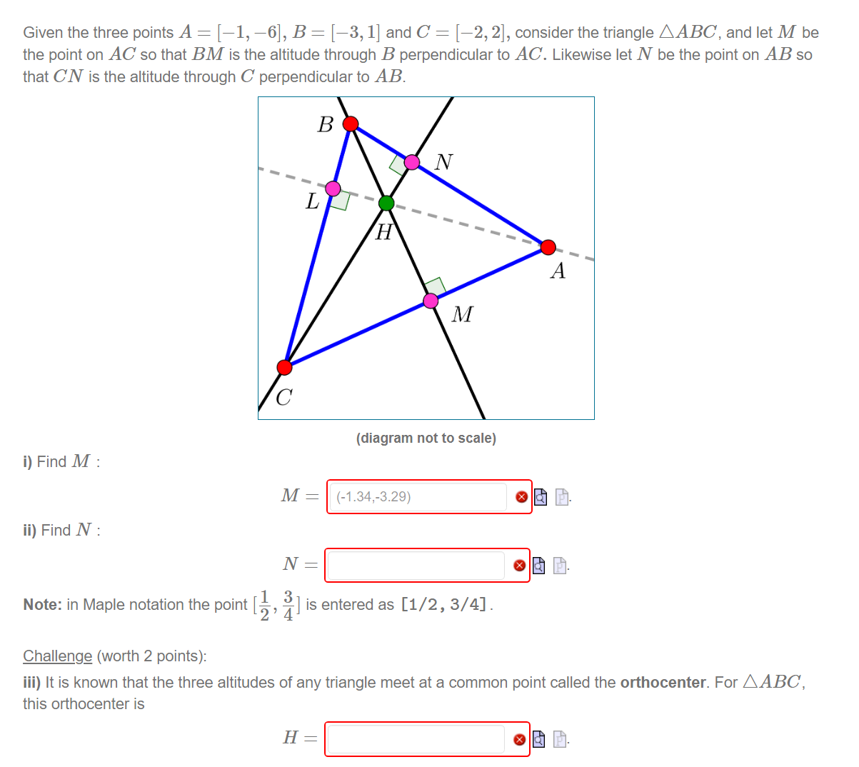 Solved Given the three points A=[-1,-6],B=[-3,1] ﻿and | Chegg.com