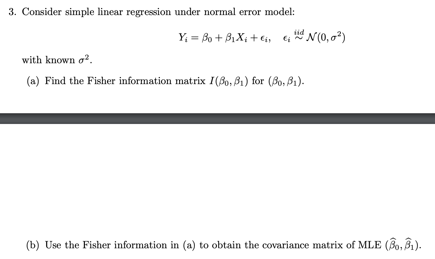 Solved 3. Consider simple linear regression under normal | Chegg.com
