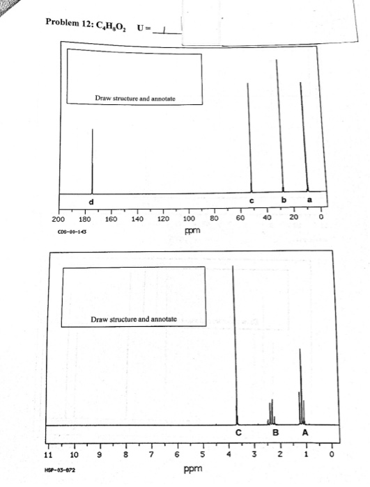 Solved Problem 12: CHO U Draw structure and annotate 200 180 | Chegg.com