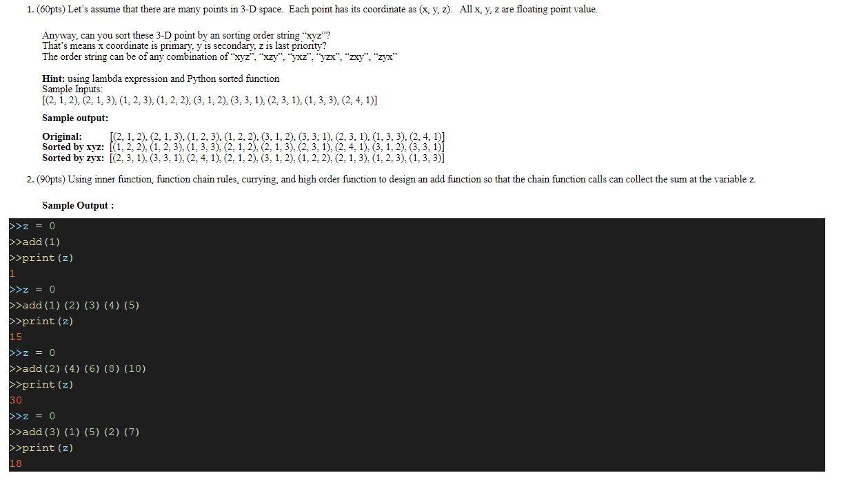Solved 1. (60pts) Let's assume that there are many points in | Chegg.com