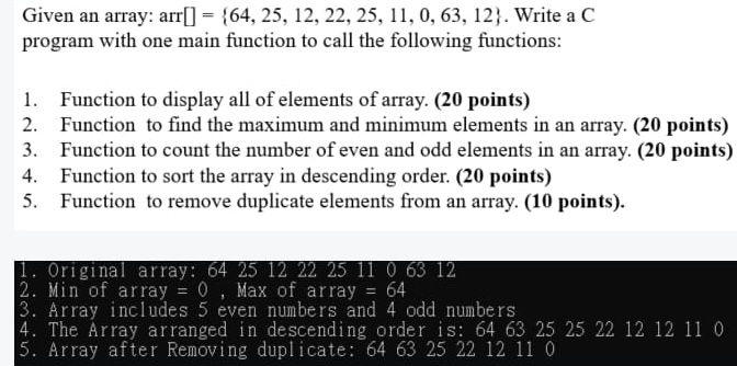 Solved Original array: 64251222,2511,06312Min of array =0, | Chegg.com