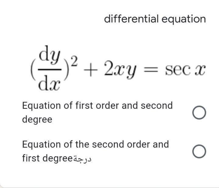 Solved differential equation dy)2 + 2xy 2xy = sec x dx | Chegg.com