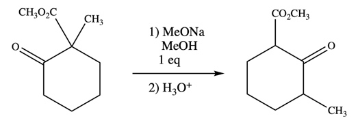 Solved CH2029 CO CH3 CH 1) MeONa MeOH 1 eq 2) H20+ CH3 | Chegg.com