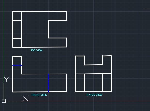 Solved TOP VIEW Y FRONT VIEW R.SIDE VIEW TOP MEW IA Y | Chegg.com