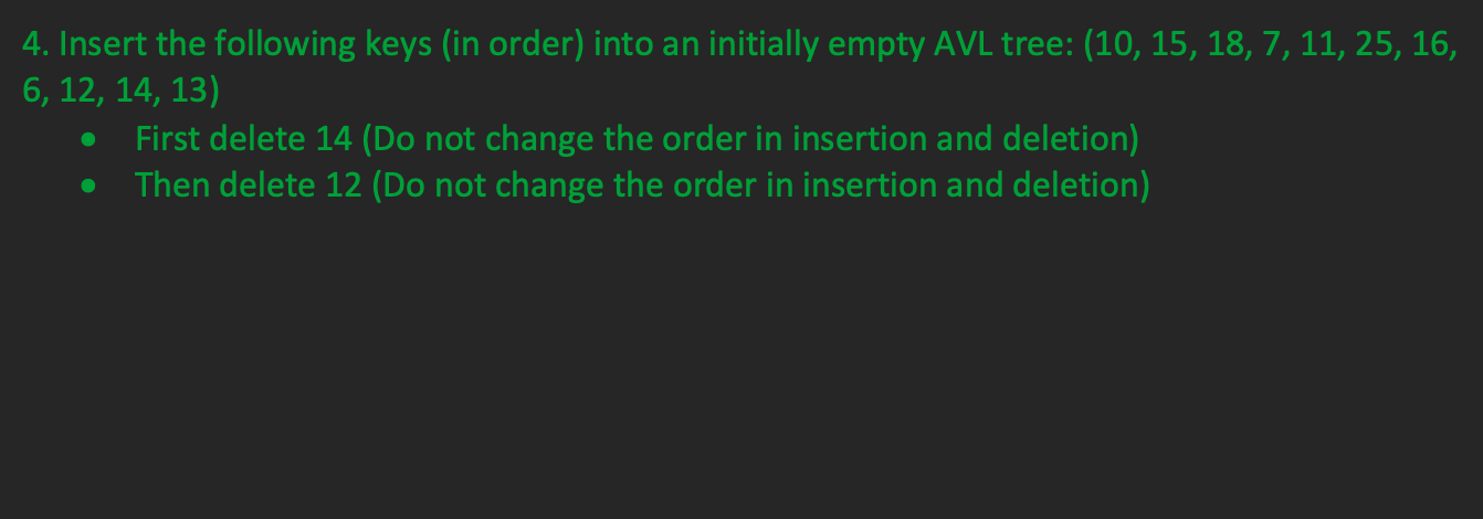 4. Insert the following keys (in order) into an | Chegg.com