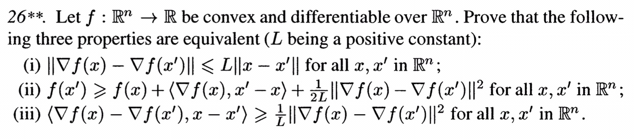 Solved | 26** Let f : RM + R be convex and differentiable | Chegg.com