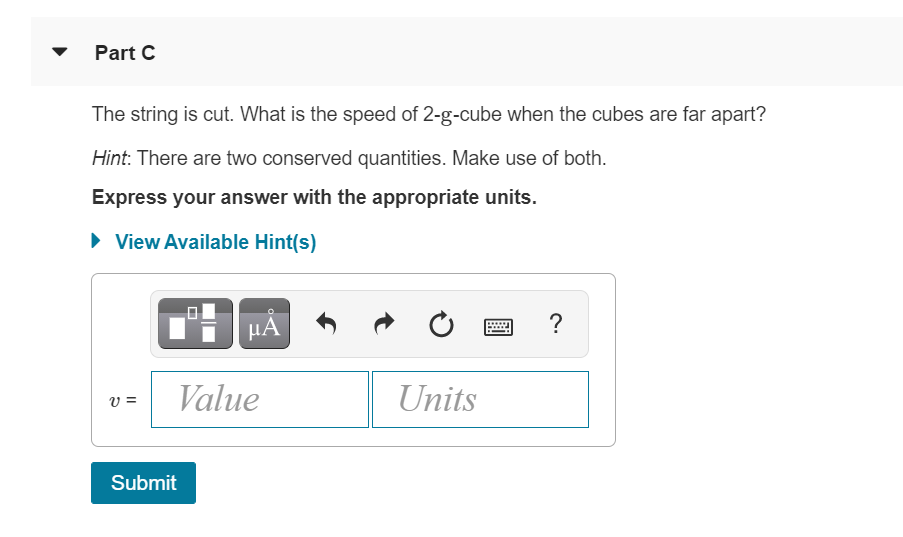 Solved n Review Constants Two small metal cubes with masses | Chegg.com