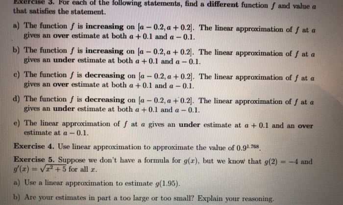 Solved xercise 3. For each of the following statements, find | Chegg.com