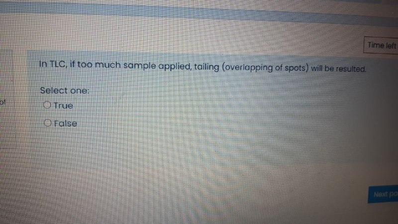 Solved Time left In TLC, if too much sample applied, tailing | Chegg.com