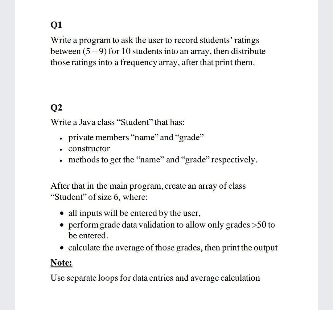 Solved Q1 Write a program to ask the user to record | Chegg.com