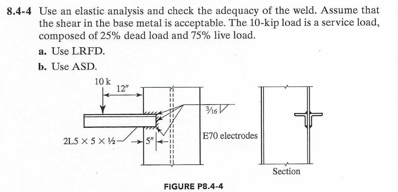 Solved .4-4 Use an elastic analysis and check the adequacy | Chegg.com