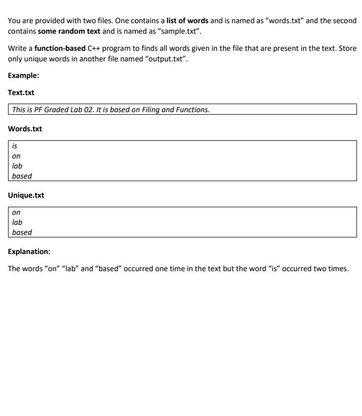 Solved You are provided with two files. One contains a list | Chegg.com