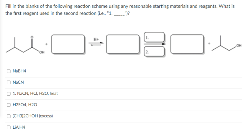 Solved Fill in the blanks of the following reaction scheme | Chegg.com