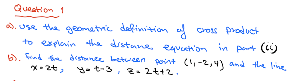 Solved Question 1 a). Use the geometric definition of cross | Chegg.com