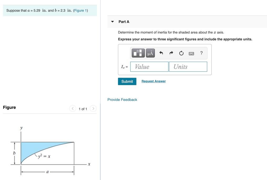 Solved Suppose that a = 5.29 in. and b = 2.3 in. (Figure 1) | Chegg.com