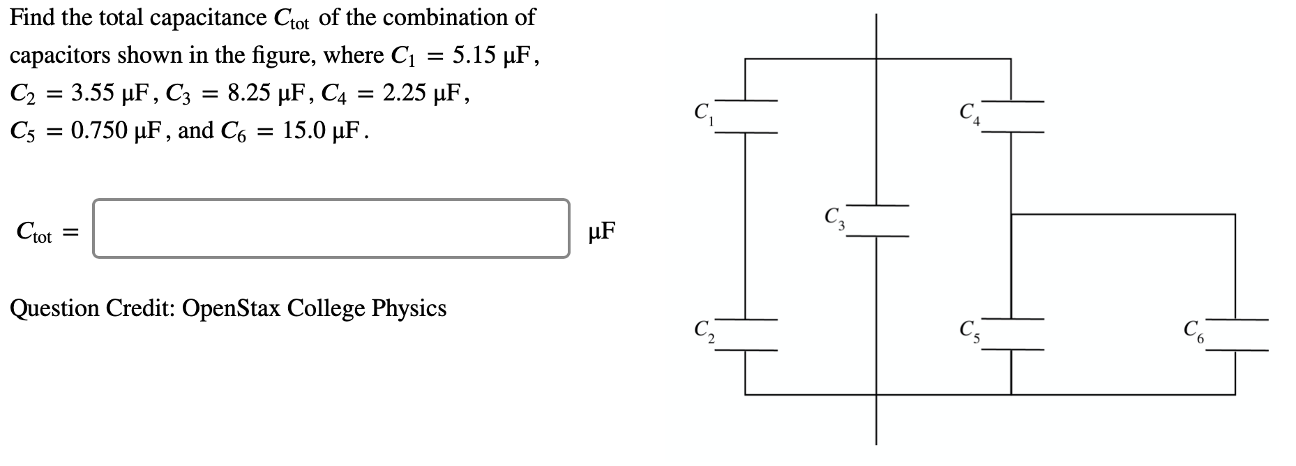 Solved Find the total capacitance Ctot of the combination of | Chegg.com