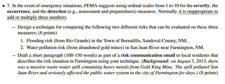 Solved 7. In the event of emergency situations, FEMA | Chegg.com