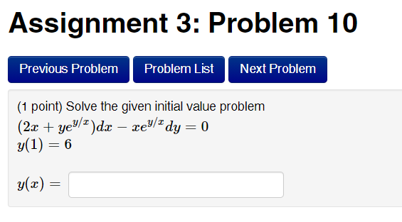 Solved Assignment 3: Problem 10 Previous Problem Problem | Chegg.com