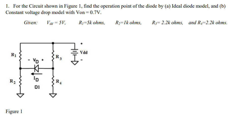 [Solved]: 1. For the Circuit shown in Figure 1, find the o