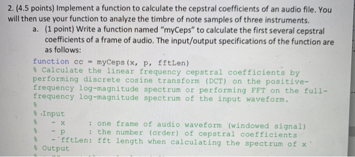Solved 2. (4.5 points) Implement a function to calculate the | Chegg.com