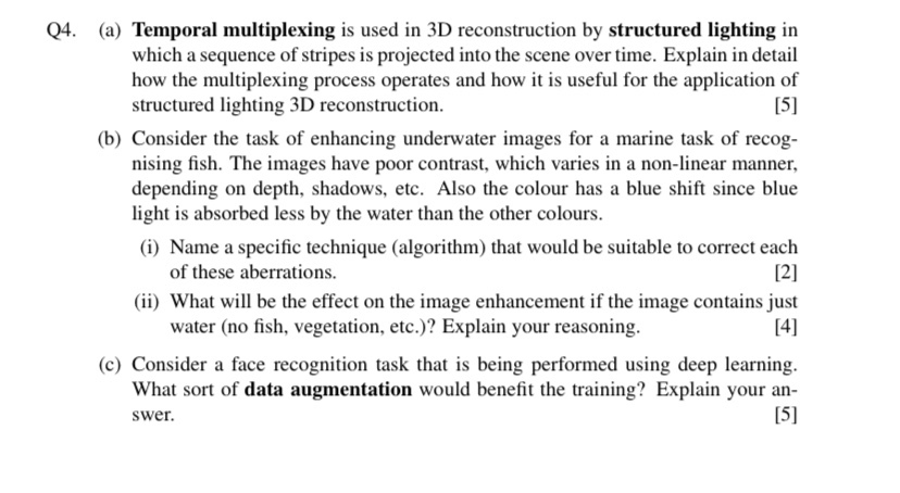 Q4. (a) Temporal multiplexing is used in 3D | Chegg.com