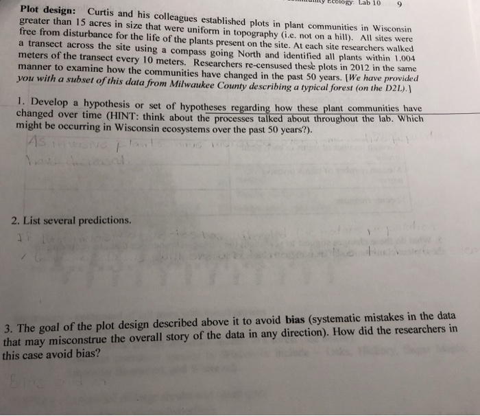 Solved PART IV: INTERPRETING ECOLOGICAL DATA étem eth oda | Chegg.com