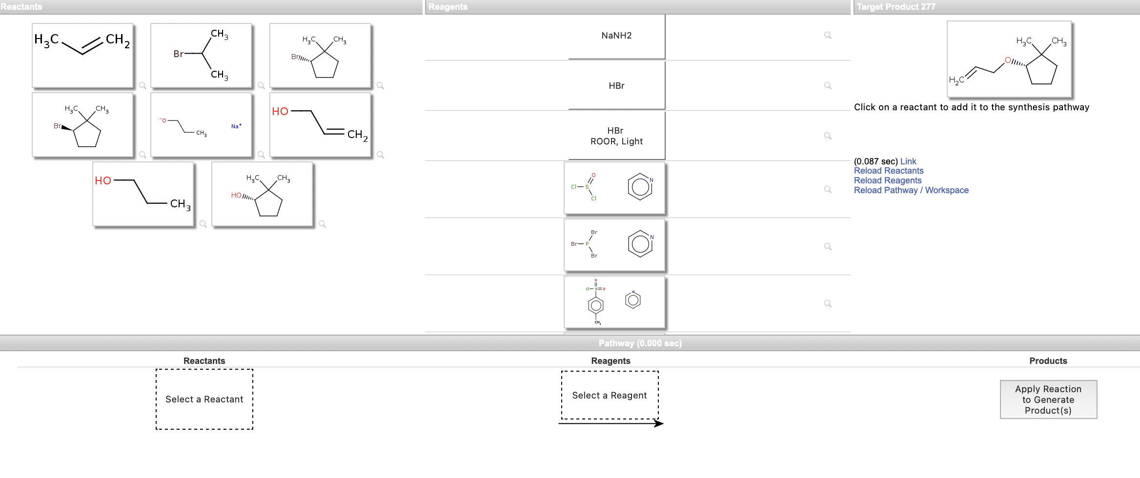 Solved Click on a reactant to add it to the synthesis | Chegg.com