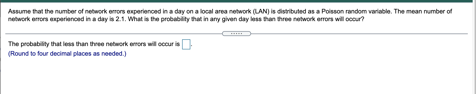 Solved Assume That The Number Of Network Errors Experienced 