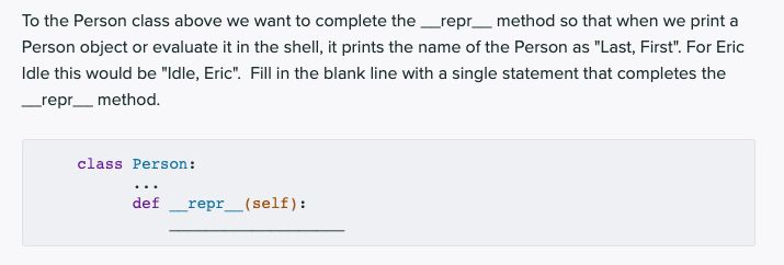 Solved To the Person class above we want to complete the | Chegg.com
