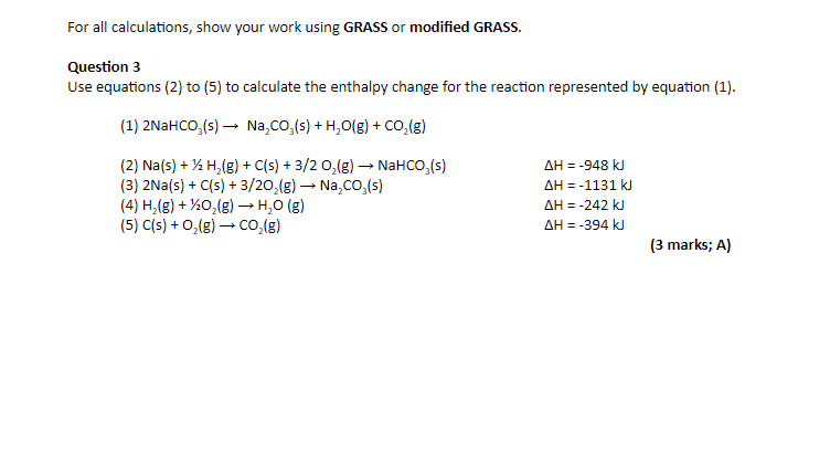 Solved For all calculations, show your work using GRASS or | Chegg.com