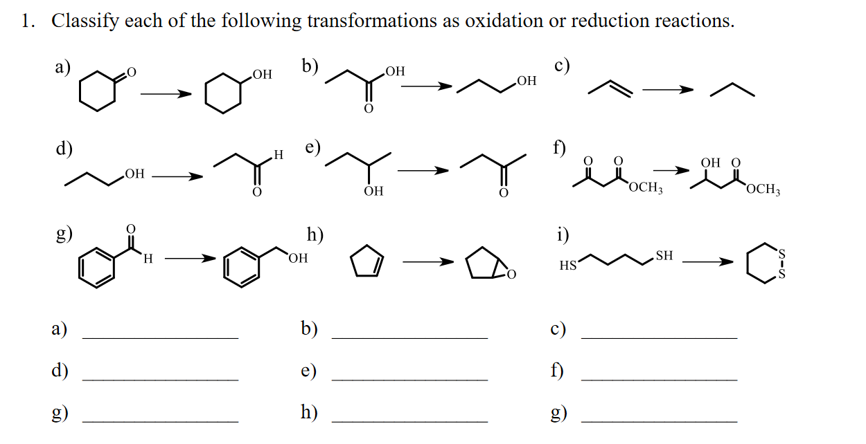 Solved 1. Classify each of the following transformations as | Chegg.com