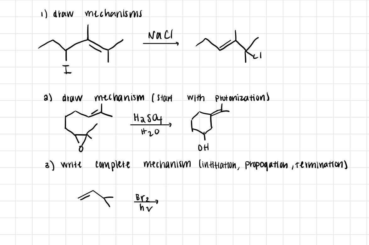Solved 1) draw mechanisms NaCl a) draw mechanism (start | Chegg.com