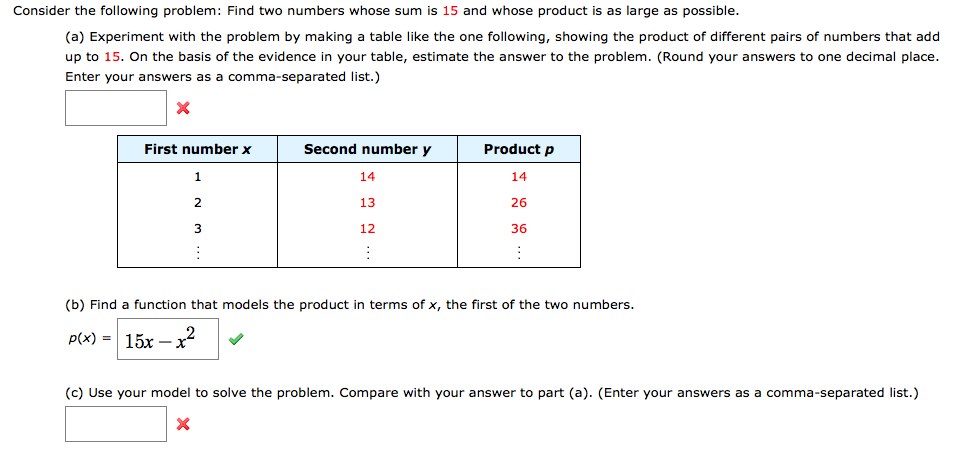 Solved Consider The Following Problem Find Two Numbers 