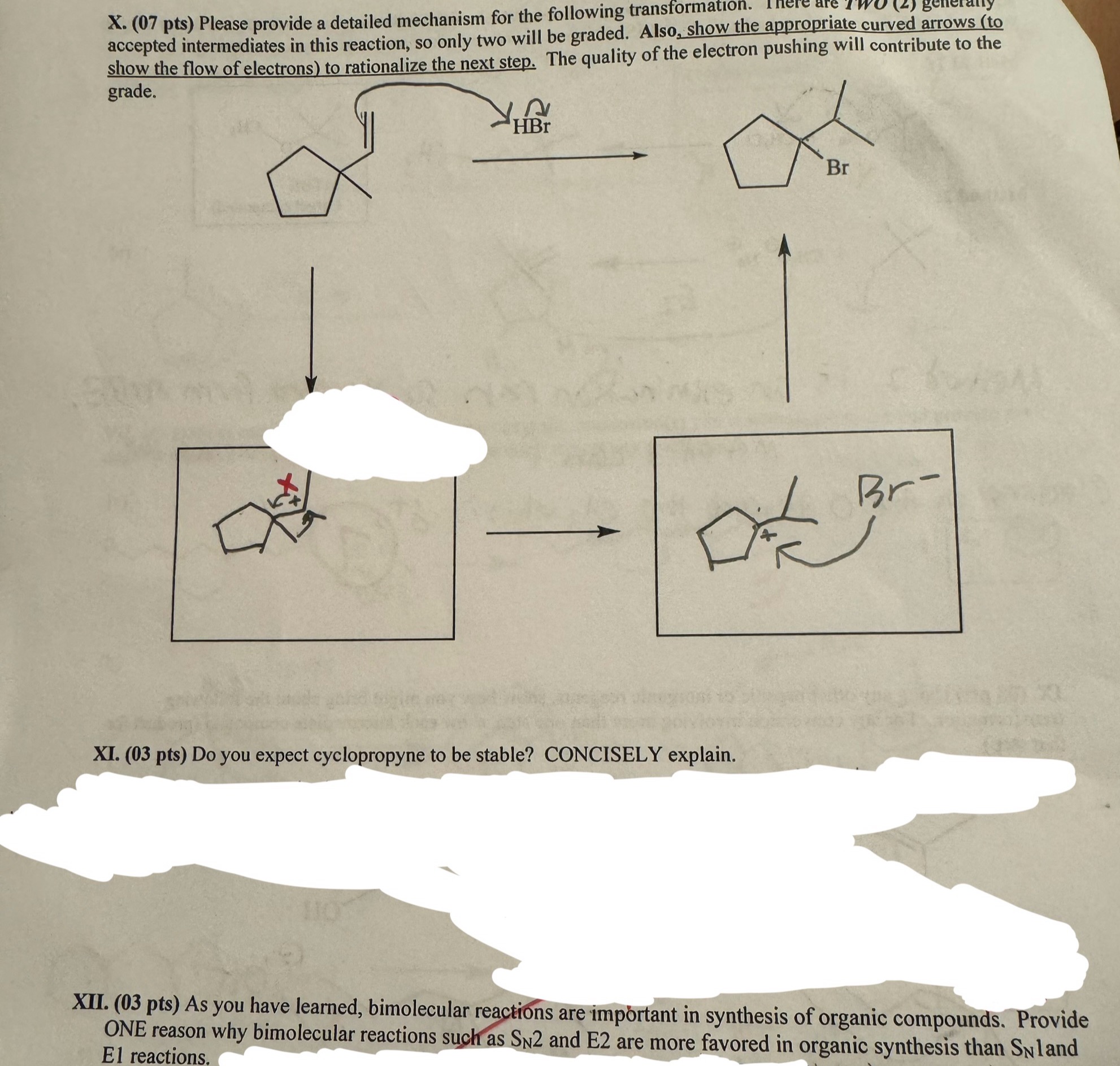 Solved X. (07 pts) Please provide a detailed mechanism for | Chegg.com