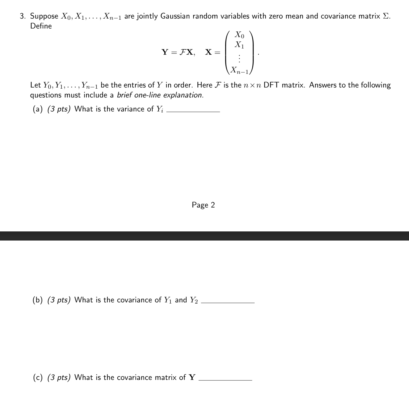 Solved Suppose x0,x1,dots,xn-1 ﻿are jointly Gaussian random | Chegg.com