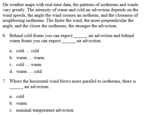 Solved On weather maps with real-time data, the patterns of | Chegg.com