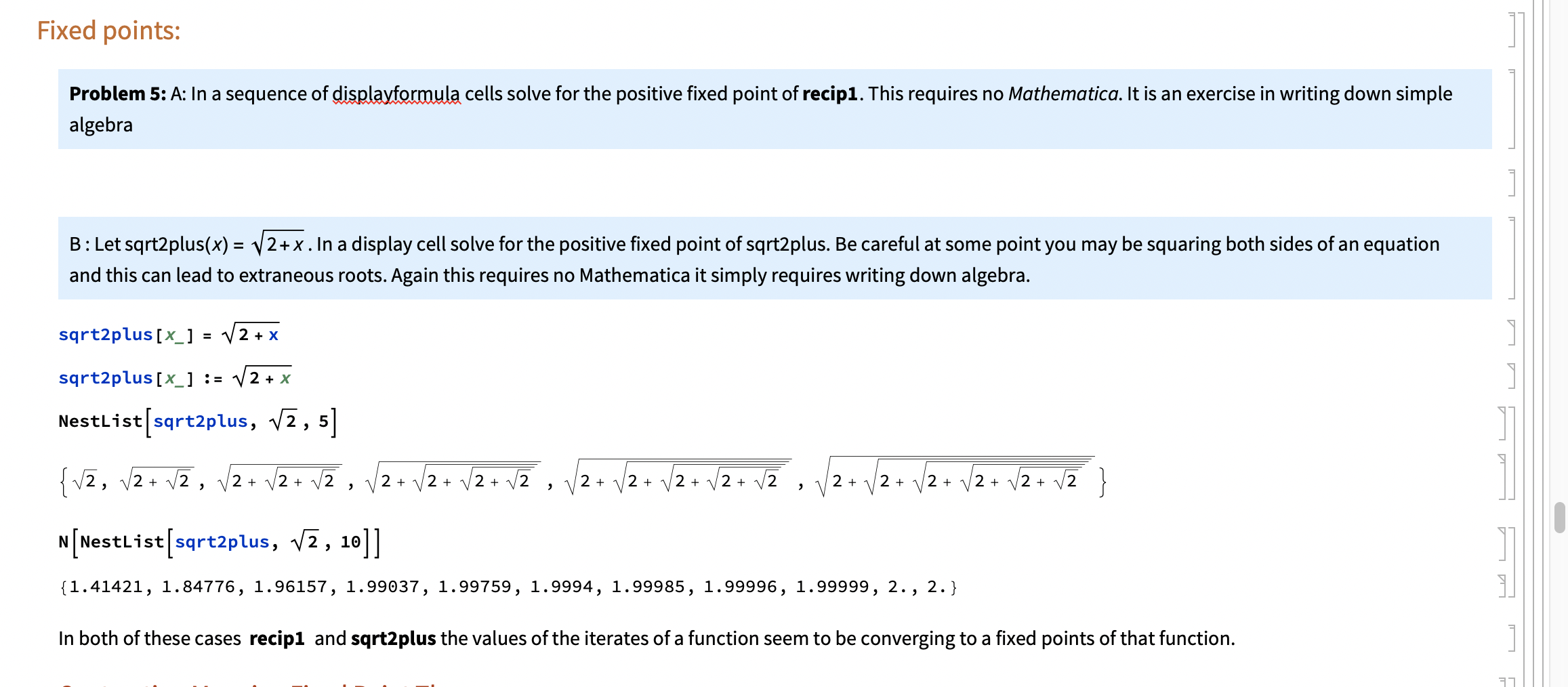 Solved Fixed points: Problem 5: A: In a sequence of | Chegg.com