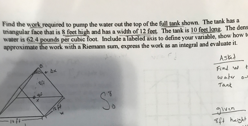 Solved Find the work required to pump the water out the top | Chegg.com