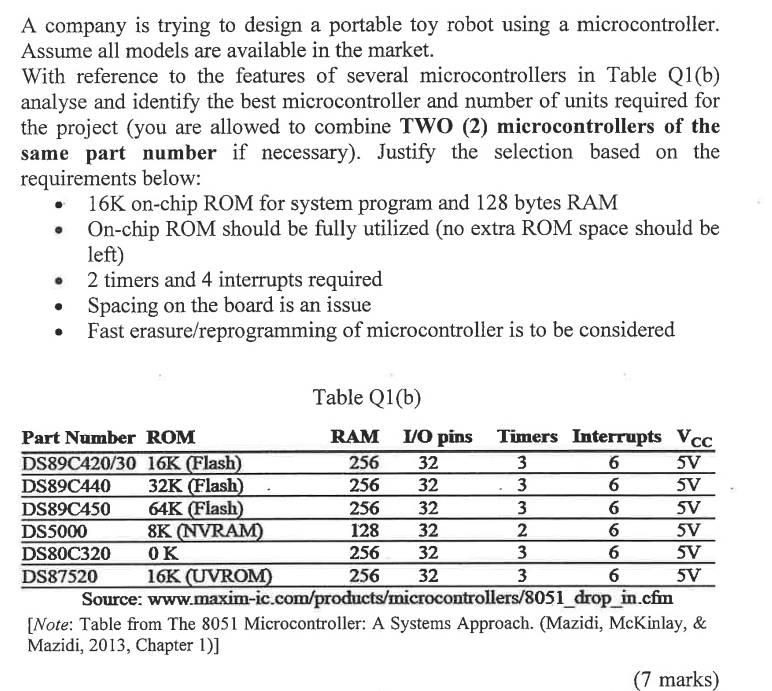 Solved A company is trying to design a portable toy robot | Chegg.com