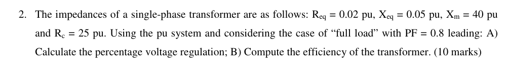 Solved code class="asciimath">The impedances of a | Chegg.com