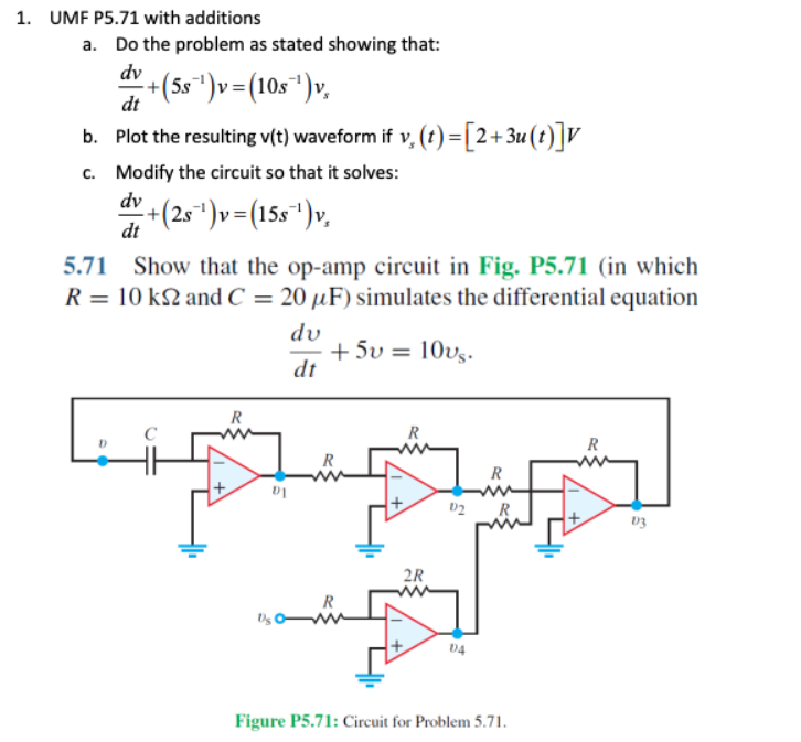 Solved 1. UMF P5.71 with additions a. Do the problem as | Chegg.com