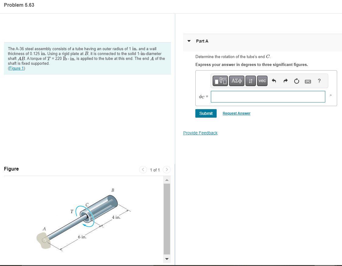 Solved The A-36 steel assembly consists of a tube having an | Chegg.com