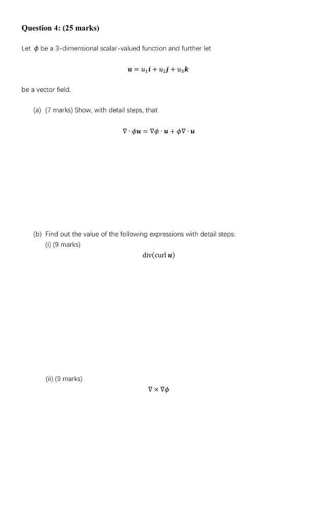 Solved Question 4: (25 marks) Let o be a 3-dimensional | Chegg.com