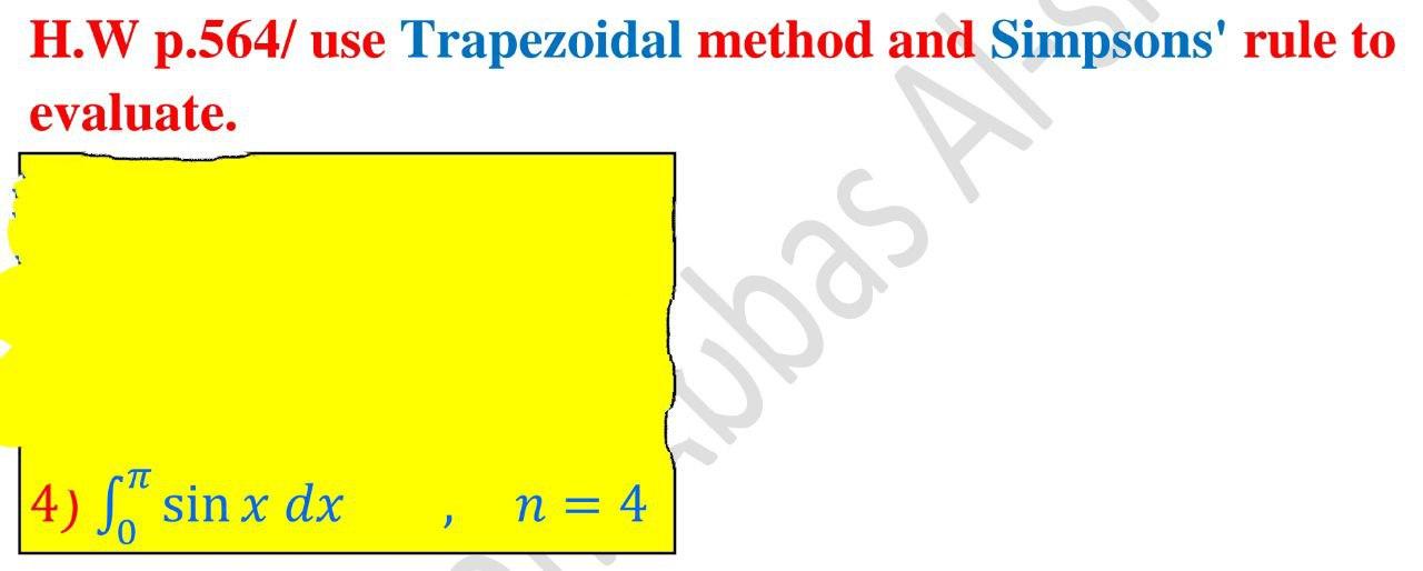 Solved H.W p.564/ use Trapezoidal method and Simpsons' rule | Chegg.com