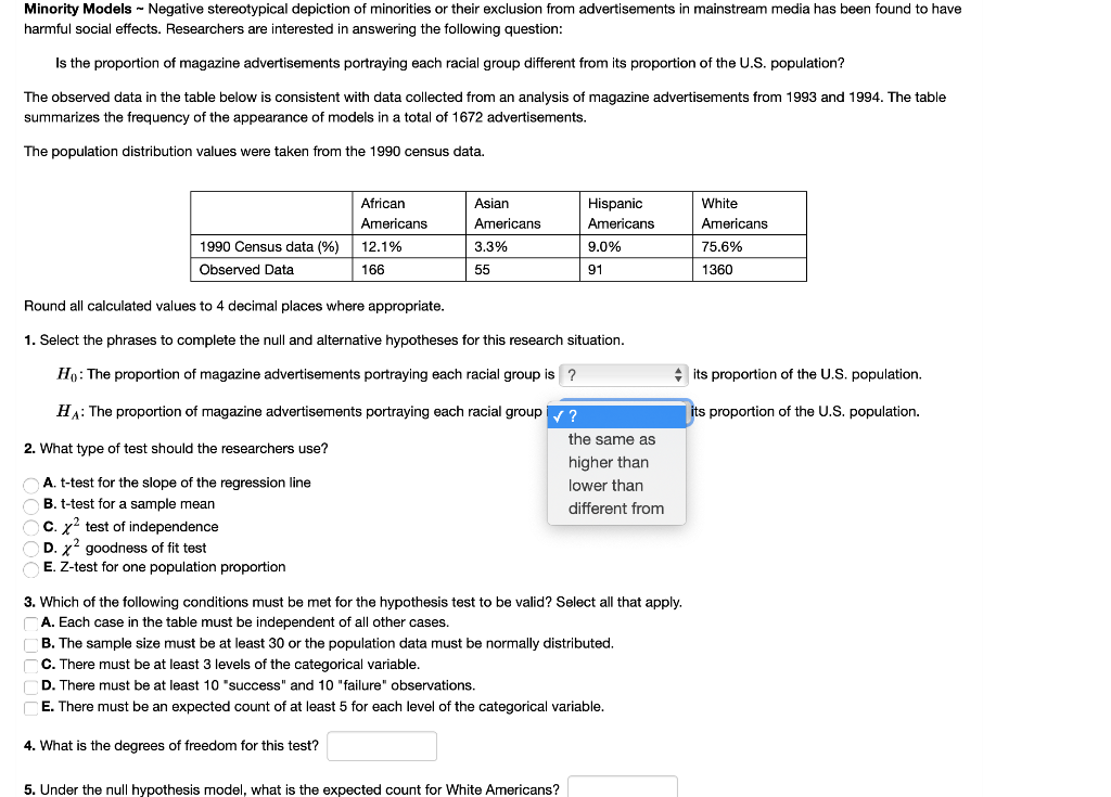 Solved Minority Models - Negative stereotypical depiction of | Chegg.com